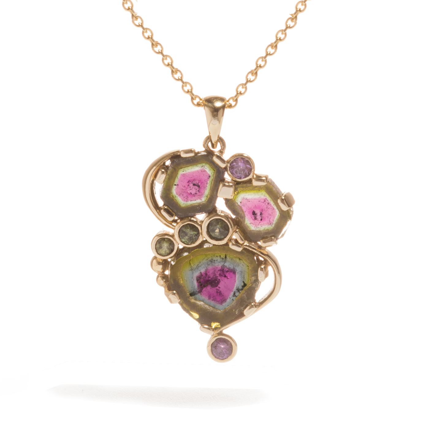 14k Gold Watermelon Tourmaline Pendant 14k Gold Watermelon Tourmaline Pendant